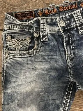 Rock Revival | Jeans | Rock Revival Faded Blue Straight Leg Jeans ...